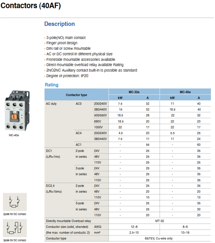 Contactor ( khởi động từ ) LS MC-40a 3P 40A | MC-40a 3P 40A