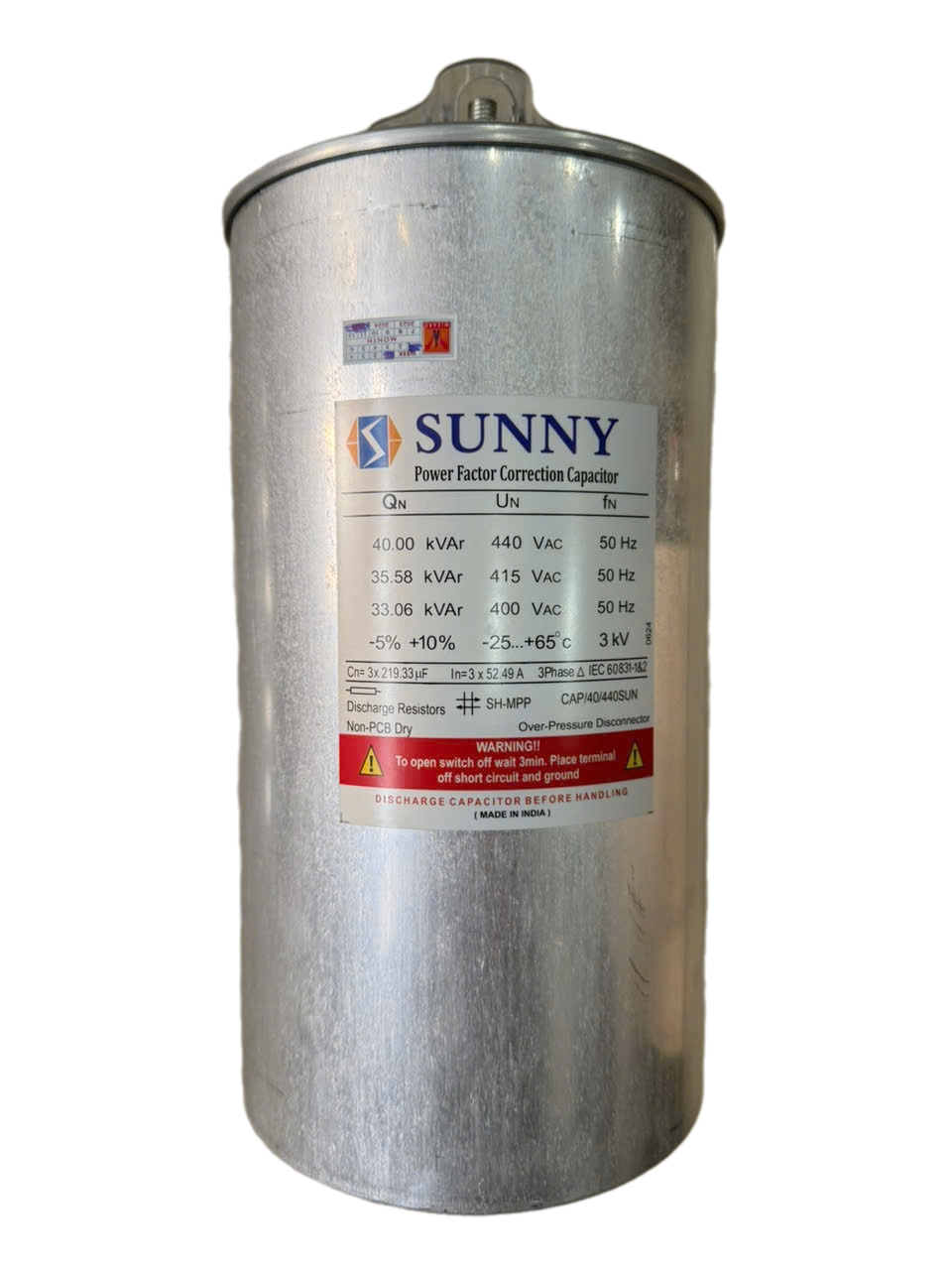 Tụ bù khô Sunny CAP/40/440SUN 3P 40KVAr 440V - Thái Dương Electric