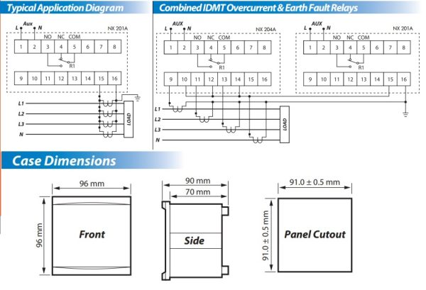 Rơle bảo vệ chạm đất Mikro NX201A-240A - Thái Dương Electric