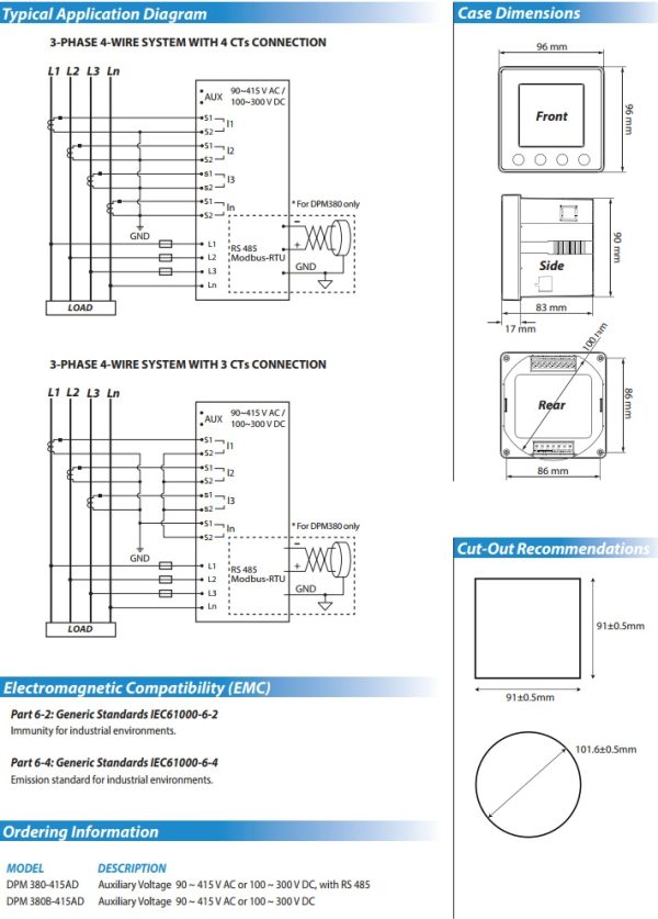 Đồng hồ đo đa năng Mikro DPM380-415AD - Thái Dương Electric
