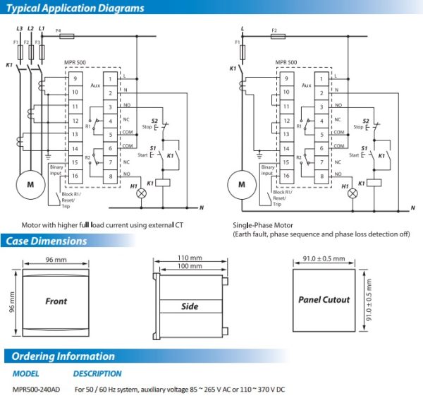 Rơle chuyên dụng bảo vệ motor Mikro MPR 500 - Thái Dương Electric