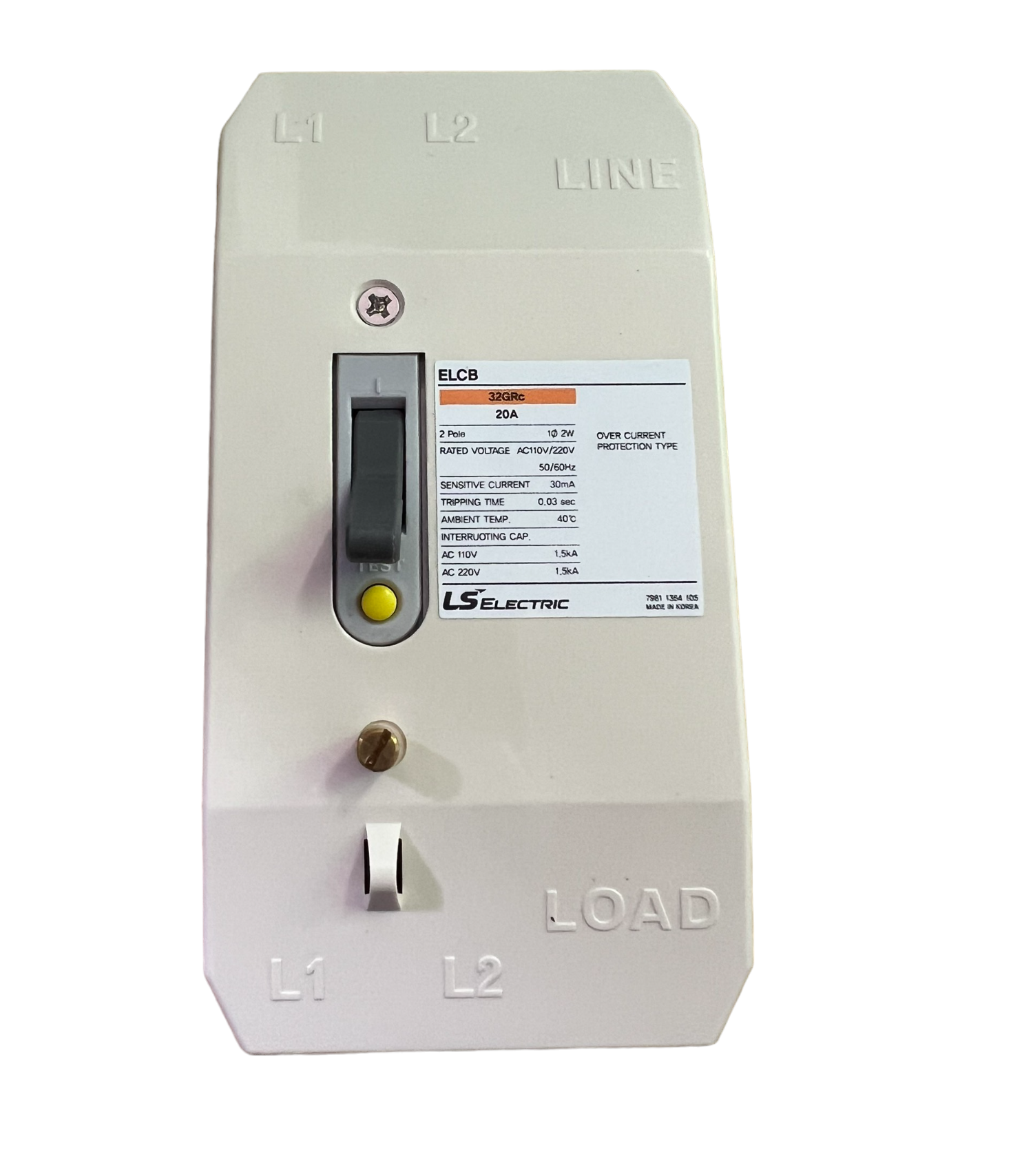 Cầu dao chống rò ELCB LS 32GRc 2P 20A 1.5kA 30mA - Thái Dương Electric